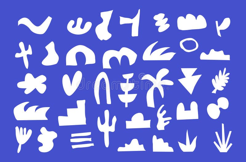 Abstract Colorful Basic Organic Shape Doodle Set. Random Childish ...