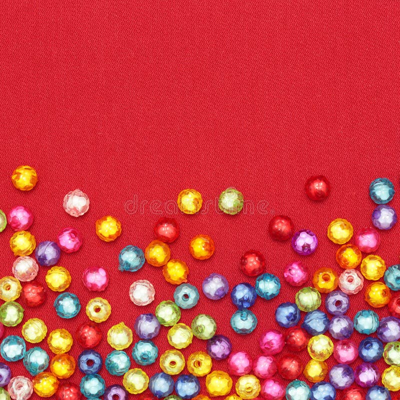 Abstract Colorful Beads on Red Stock Photo - Image of gemstone, girls ...