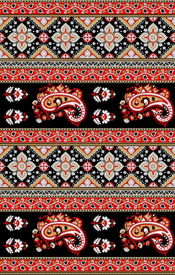 Abstract Colorful Block Print Pattern Stock Illustration - Illustration ...