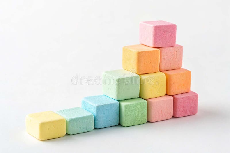 Abstract Colorful Blocks â€ Pastel Minimalist Design on White ...