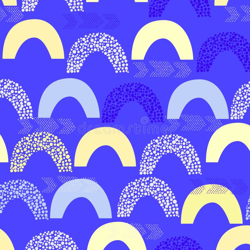 Abstract Colorful Blue Curve Pattern with Geometric Minimalist Pattern ...