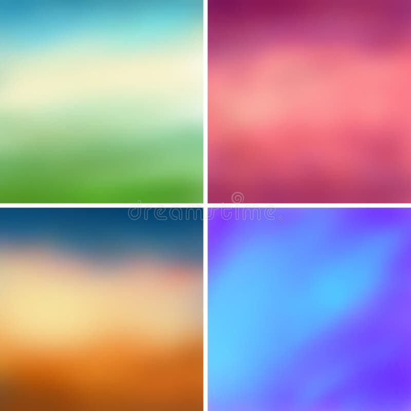 Vector Colorfully Blurred Backgrounds. Pack of Fresh Blurry Back Stock ...