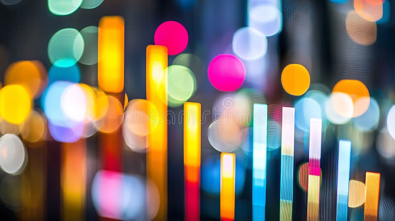 Abstract Digital Data Chart Concept Colorful Blurred Lights Stock ...