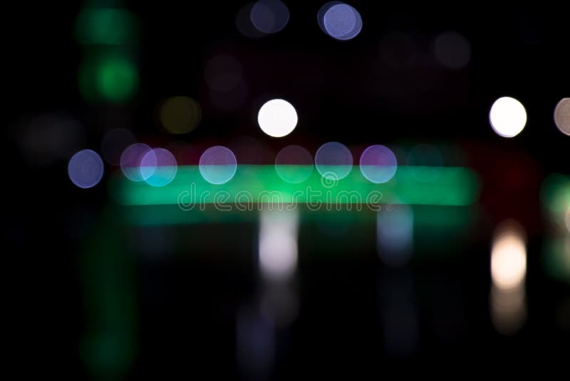 Abstract Colorful Bokeh Light Effects on the Night Black Background ...