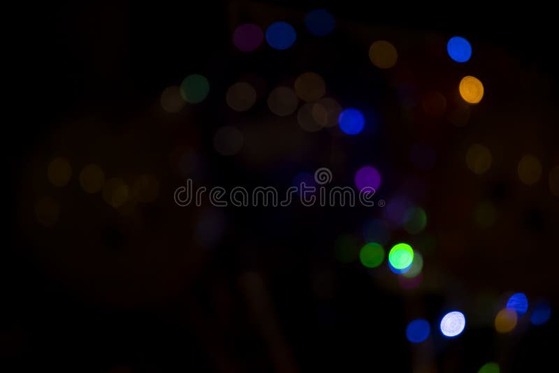 Abstract Colorful Bokeh Light Effects on the Night Black Background ...