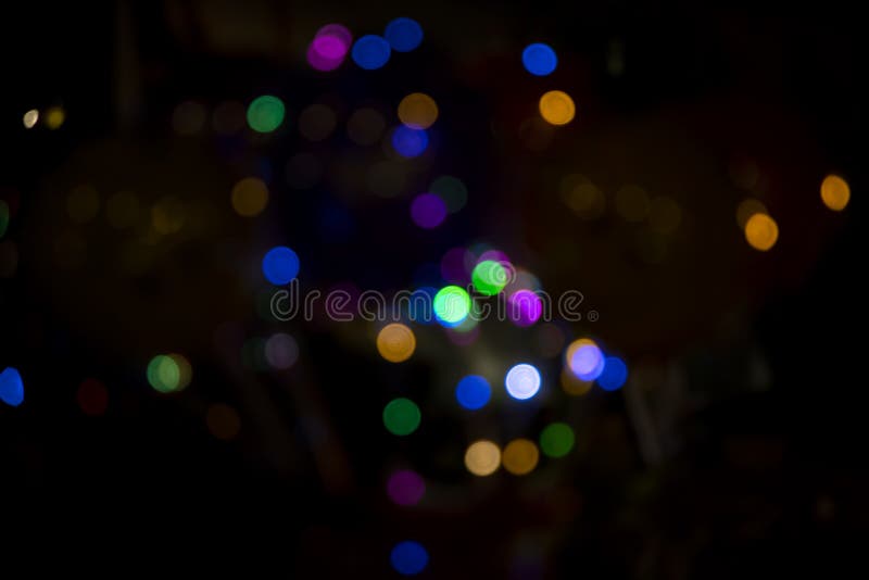 Abstract Colorful Bokeh Light Effects on the Night Black Background ...