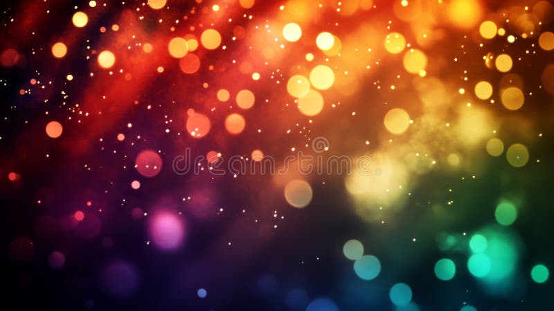 Abstract Colorful Bokeh Lights with Rainbow Gradient Stock Illustration ...