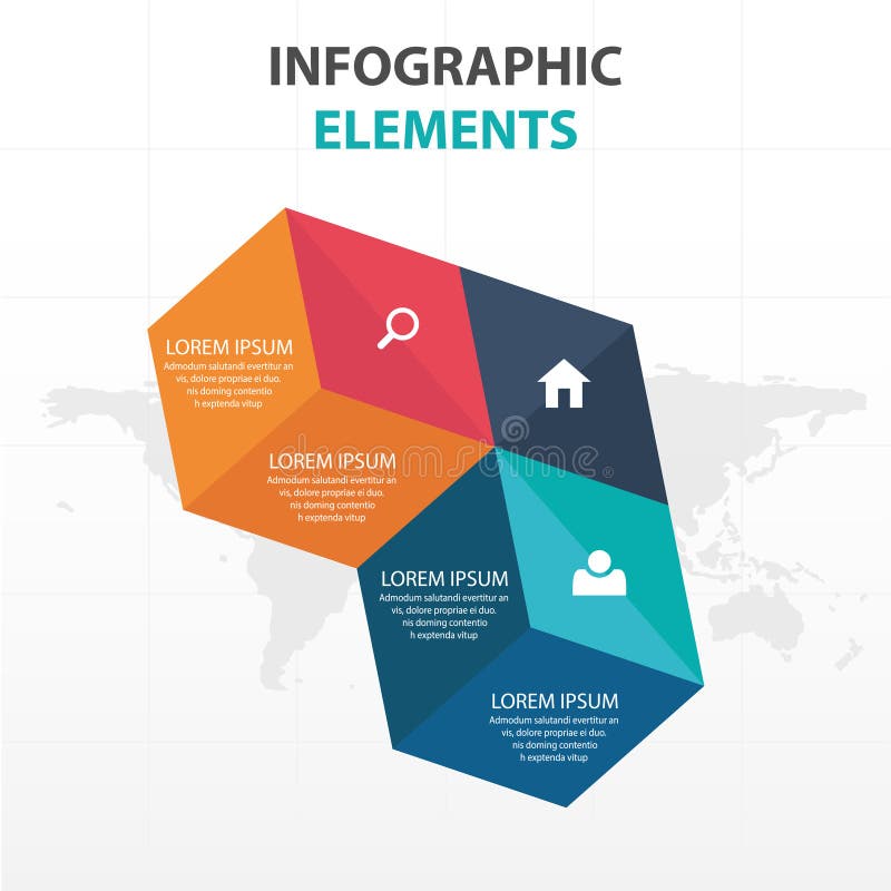 Abstract Colorful Box Business Infographics Elements, Presentation ...