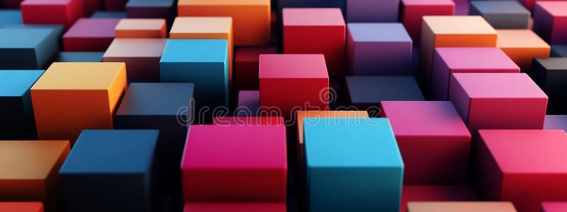 Abstract Colorful Box Cubes Background. Generated Ai Stock Illustration ...