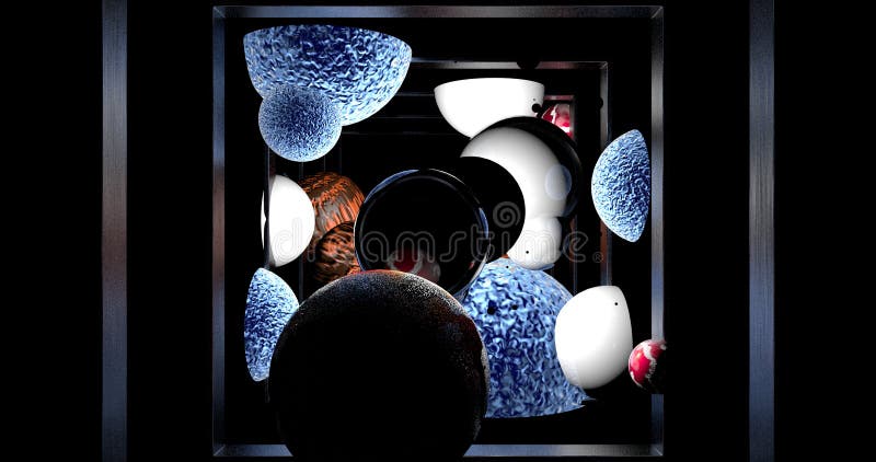 Abstract Colorful Boxes and Speheres. Stock Illustration - Illustration ...