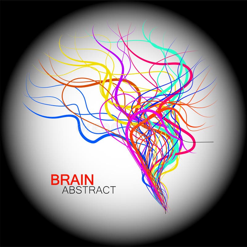 Abstract Colorful Brain with Chaotic Lines Stock Photo - Image of ...