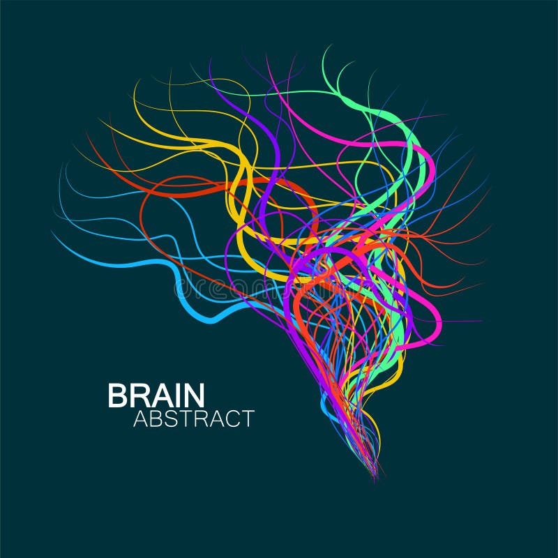 Abstract Colorful Brain with Chaotic Lines. Vector Stock Illustration ... Abstract Colorful Brain with Chaotic Lines. Vector Stock Illustration ...