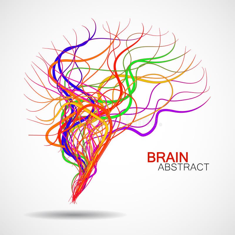 Abstract Colorful Brain with Chaotic Lines. Vector Stock Vector ...