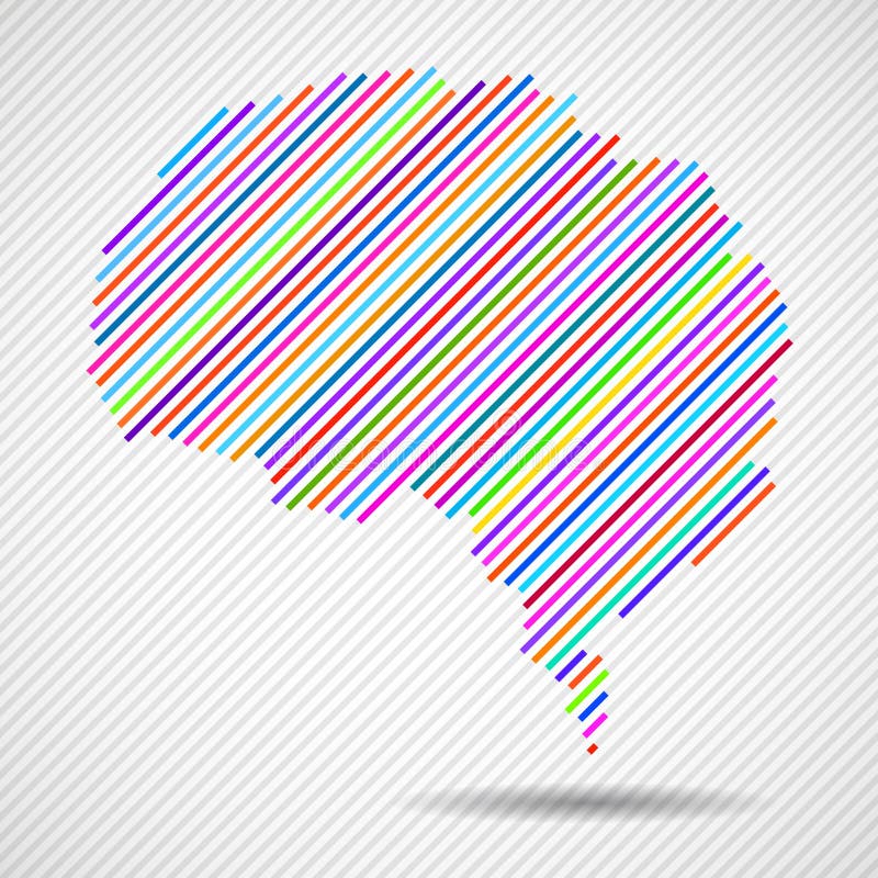 Abstract Colorful Brain of Line Stock Vector - Illustration of human ...