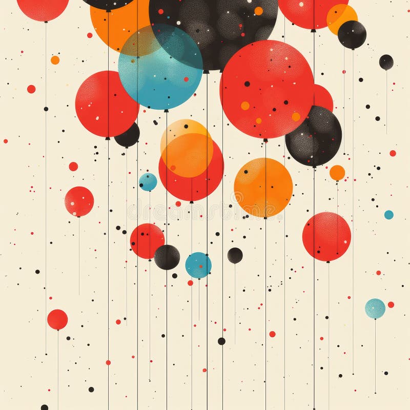 Abstract Colorful Bubbles Floating on a Light Background, Creating a ...