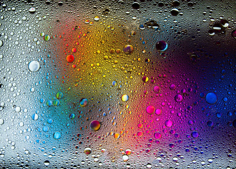 Abstract Colorful Bubbles. Freeze Motion of Color Dust Particles Splash ...