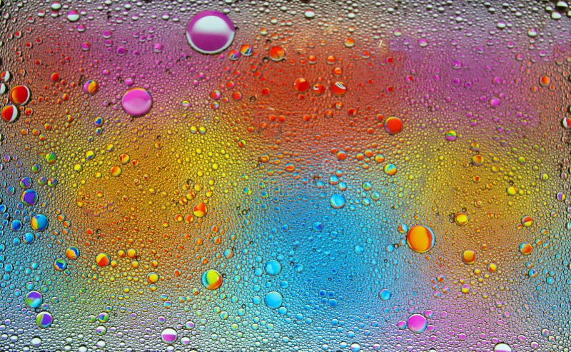 Abstract Colorful Bubbles. Freeze Motion of Color Dust Particles Splash ...