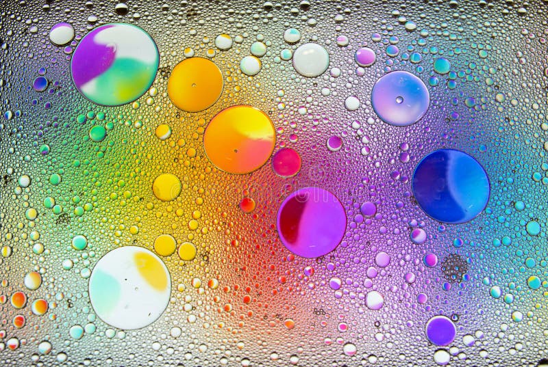 Abstract Colorful Bubbles. Freeze Motion of Color Dust Particles Splash ...