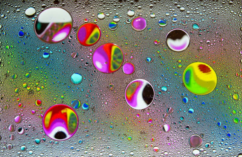 Abstract Colorful Bubbles. Freeze Motion of Color Dust Particles Splash ...