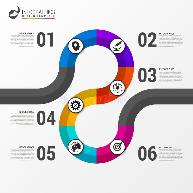 Abstract Colorful Business Path. Timeline Infographic Template Stock ...