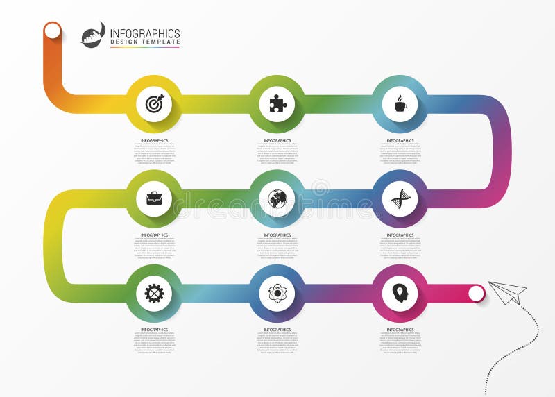 Abstract Colorful Business Path. Timeline Infographic Template Stock ...