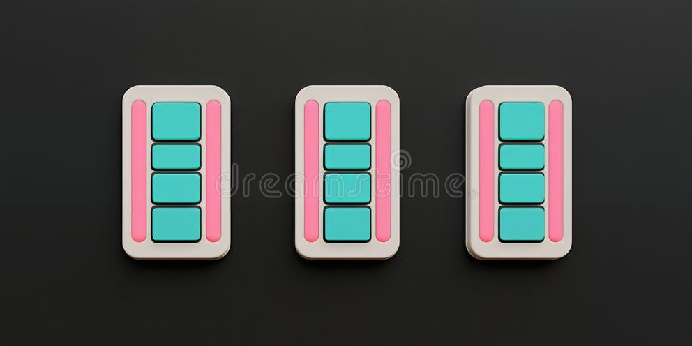Abstract Colorful Buttons Modern Interface Design Elements 3D Render ...