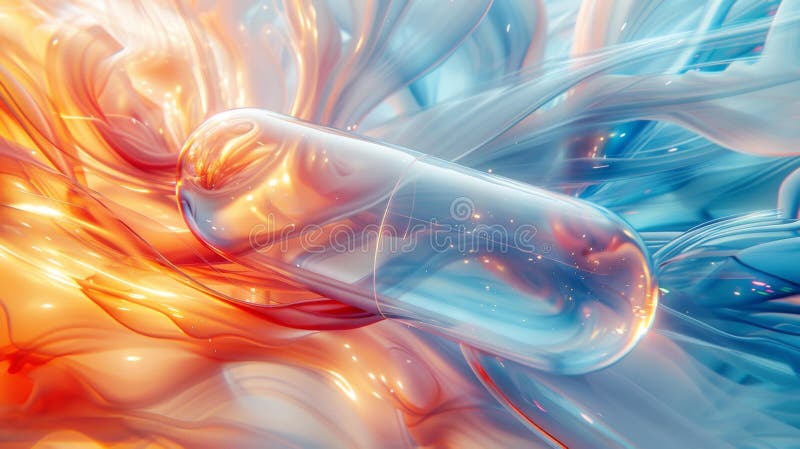 Abstract Colorful Capsule with Fluid Swirls - Generative AI Stock ...
