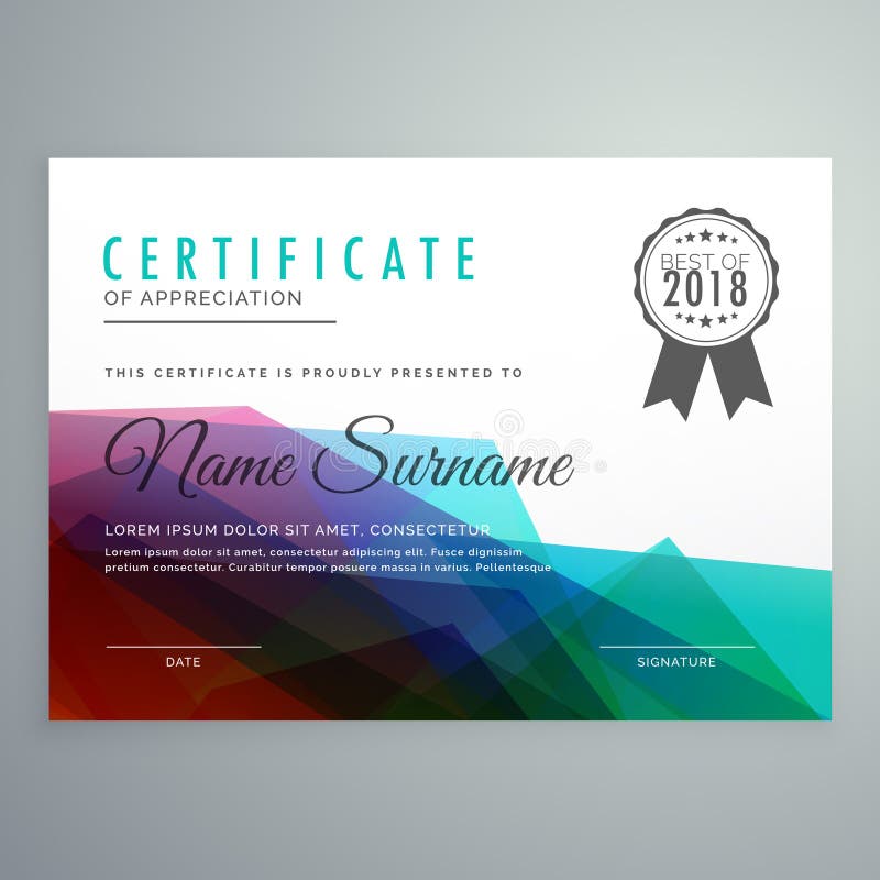 Abstract Colorful Certificate Award Diploma Template Background Stock ...