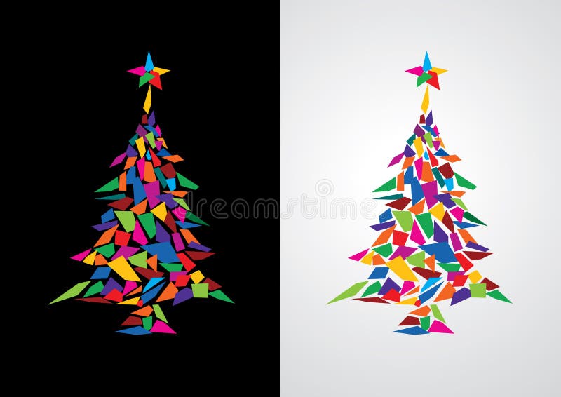 Abstract Colorful Christmas Tree Stock Vector - Illustration of season ...