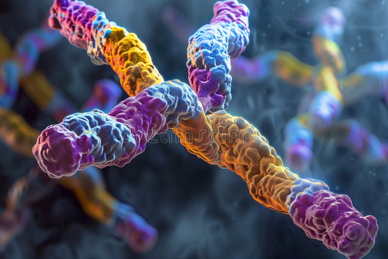 Abstract Colorful Chromosome Structure Illustration. Generative AI ...