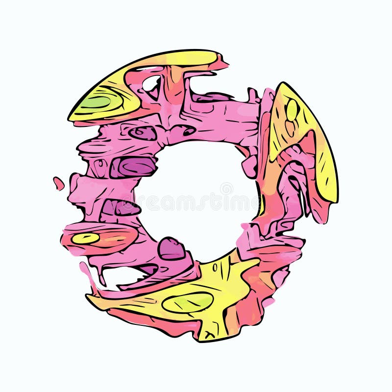 Abstract Colorful Circle Alien Style Vector Frame Stock Vector ...