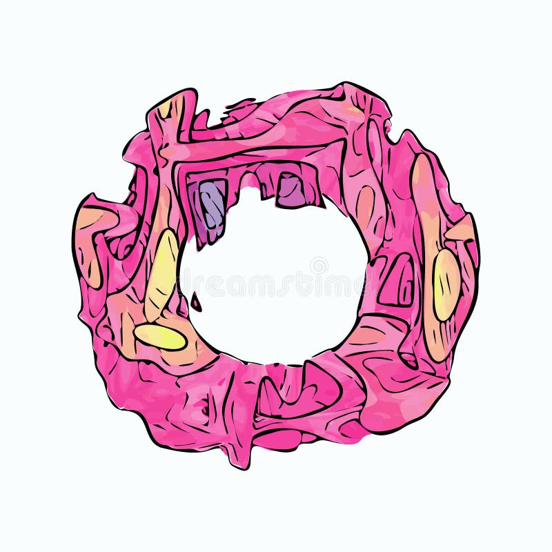 Abstract Colorful Circle Alien Style Vector Frame Stock Vector ...