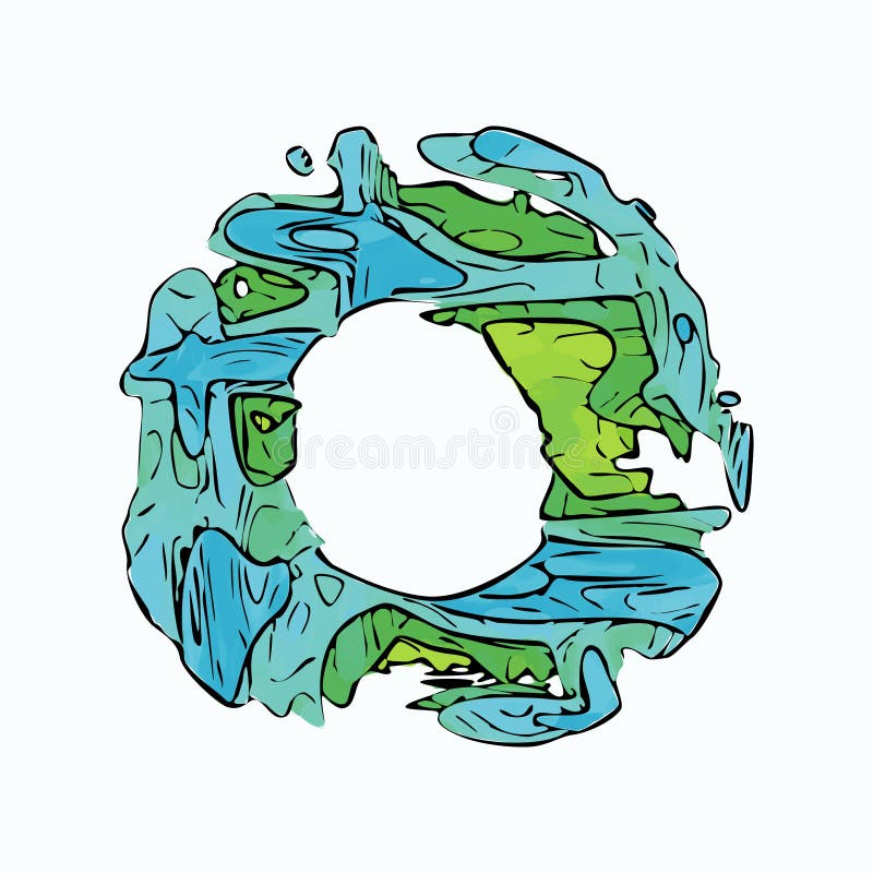 Abstract Colorful Circle Alien Style Vector Frame Stock Vector ...