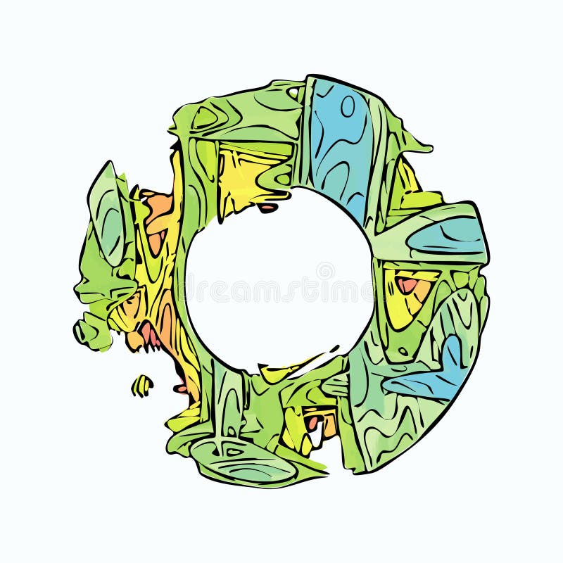 Abstract Colorful Circle Alien Style Vector Frame Stock Vector ...