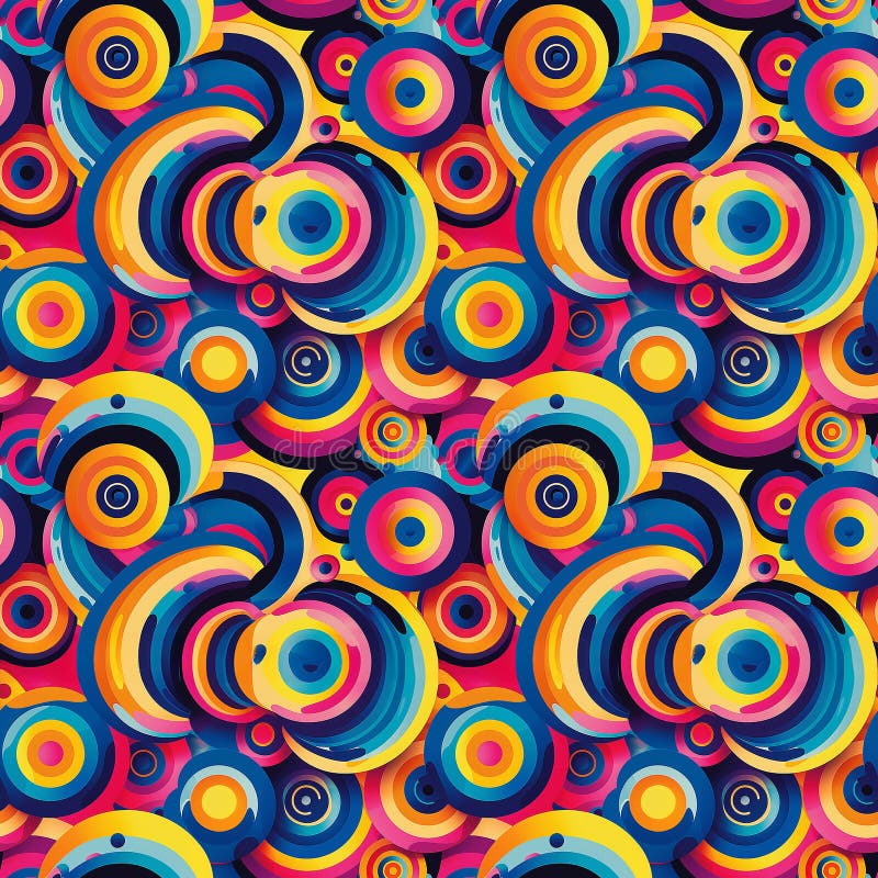 Abstract Colorful Circle Pattern Digital Design Stock Illustration ...