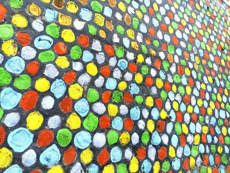 Abstract Colorful Circle Stone Texture on the Wall Stock Photo - Image ...