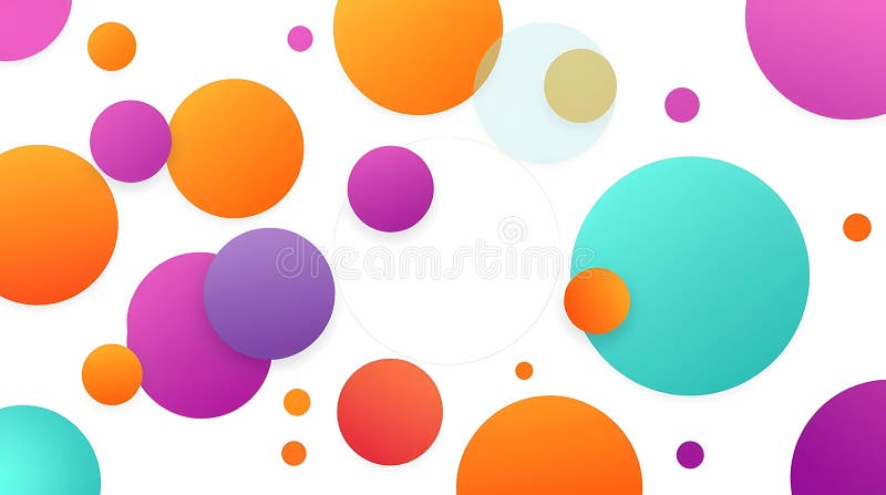 Abstract Colorful Circles Design White Background Stock Illustration ...