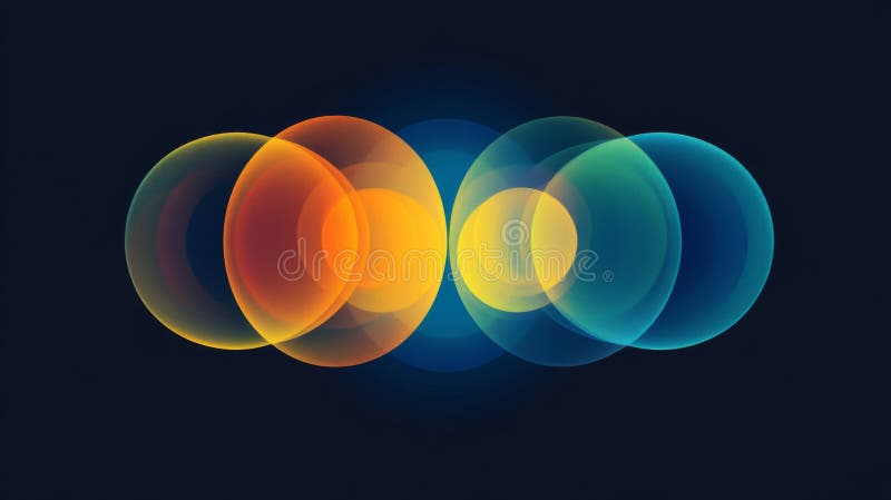Abstract Colorful Circles Overlay Design Stock Illustration ...