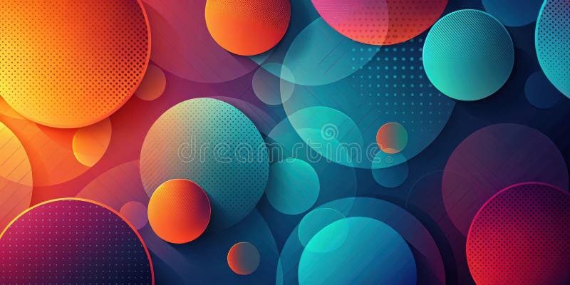 Abstract Colorful Circles Overlay Design with Gradient Effects and ...