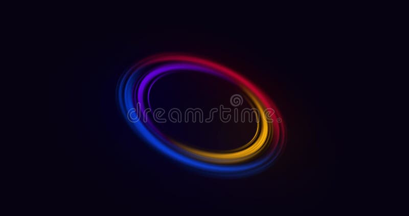 Abstract Colorful Circular Light Trails on Dark Background Animation 4K ...