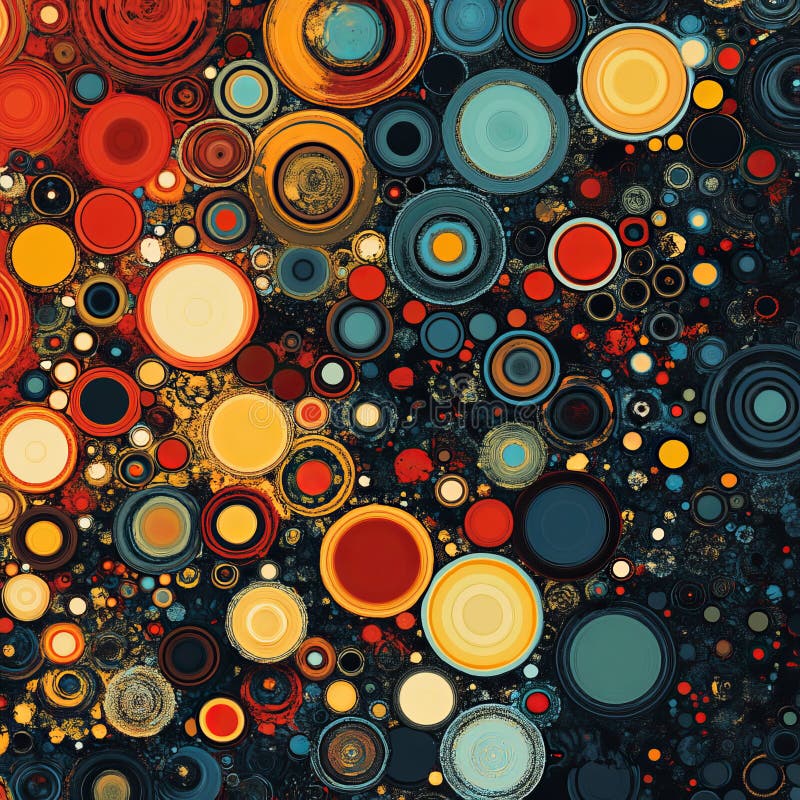 Abstract Colorful Circular Pattern with Vibrant Concentric Circles and ...