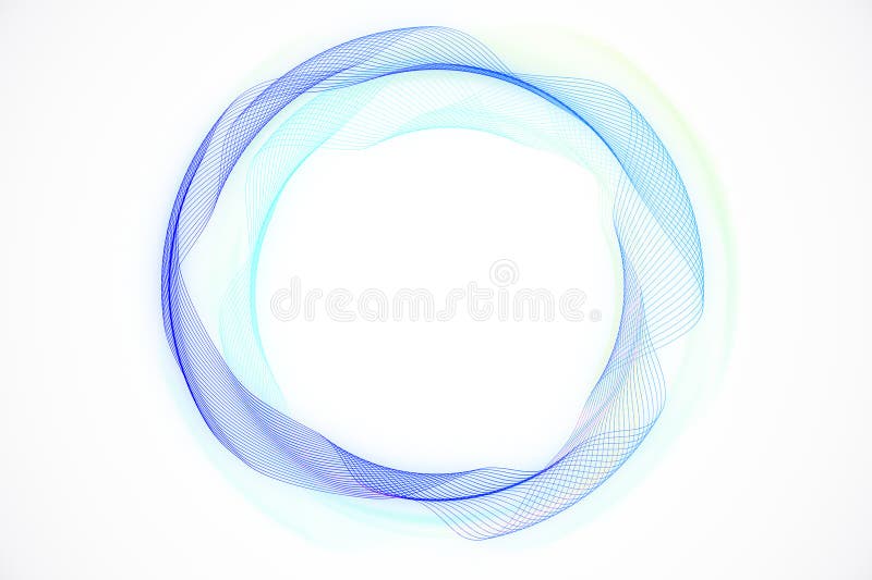 Abstract Colorful Circular Wave Pattern with Gradient Lines on White ...
