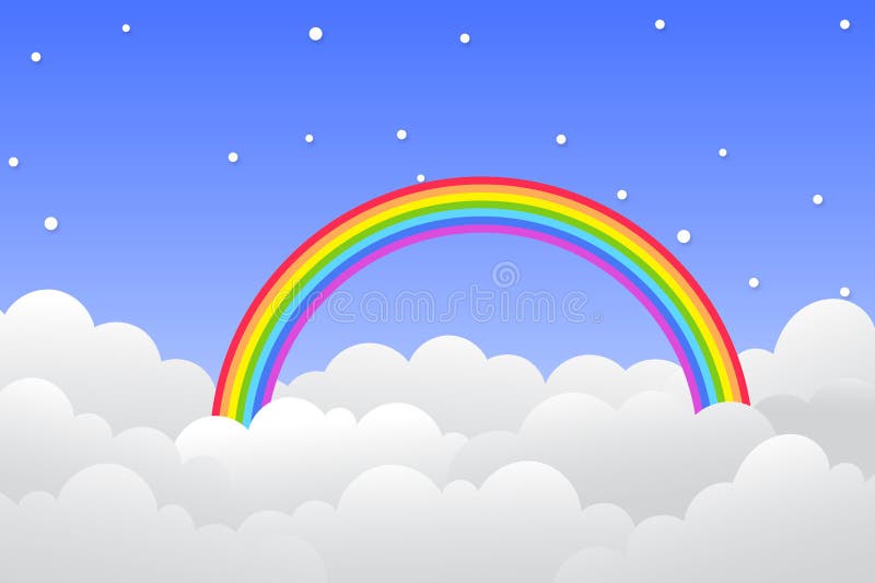 Abstract Colorful Cloud Sky Rainbow Backround Stock Illustration ...