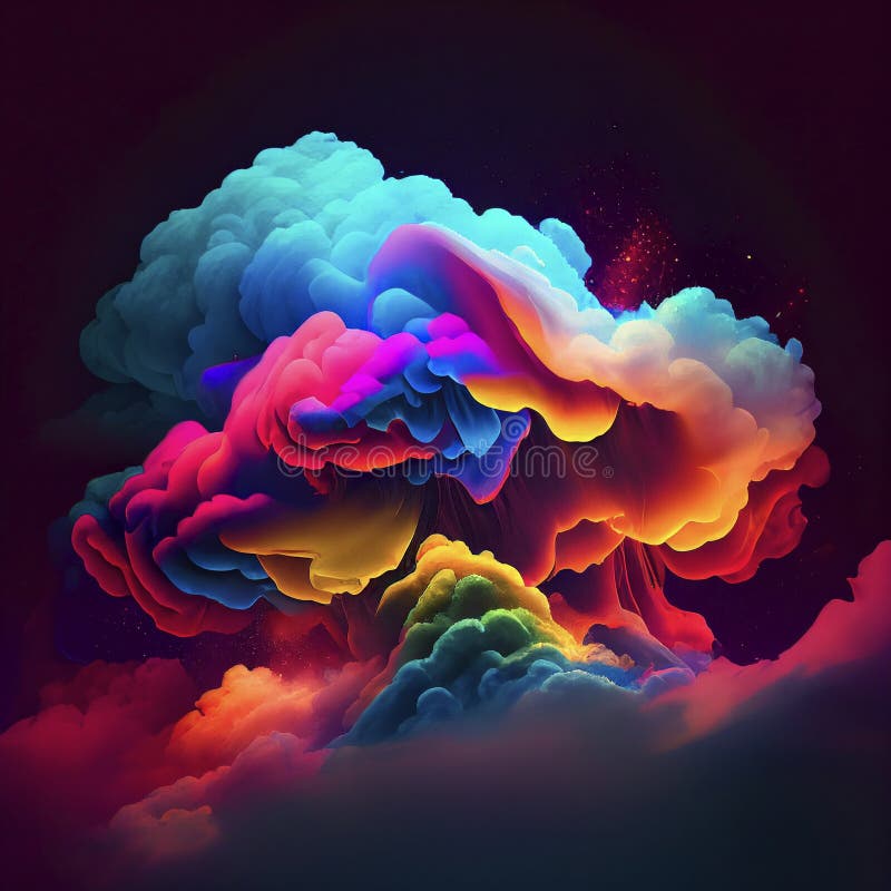 Abstract Colorful Clouds Background, Ai Generation Stock Illustration ...