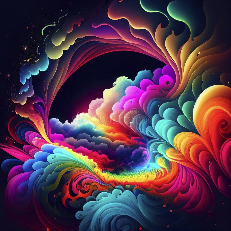 Abstract Colorful Clouds Background, Ai Generation Stock Illustration ...