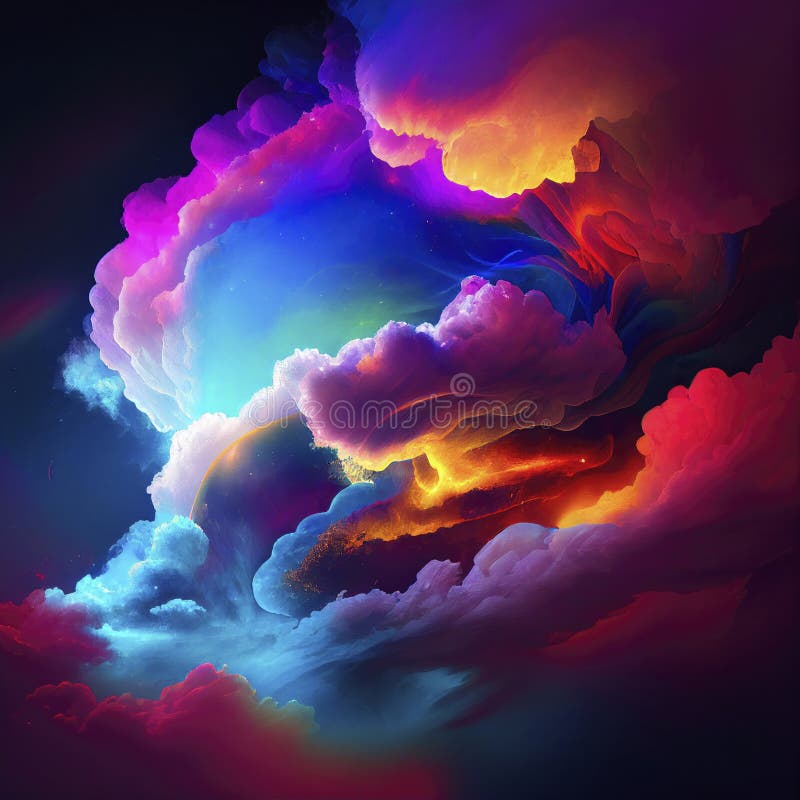 Abstract Colorful Clouds Background, Ai Generation Stock Photo - Image ...