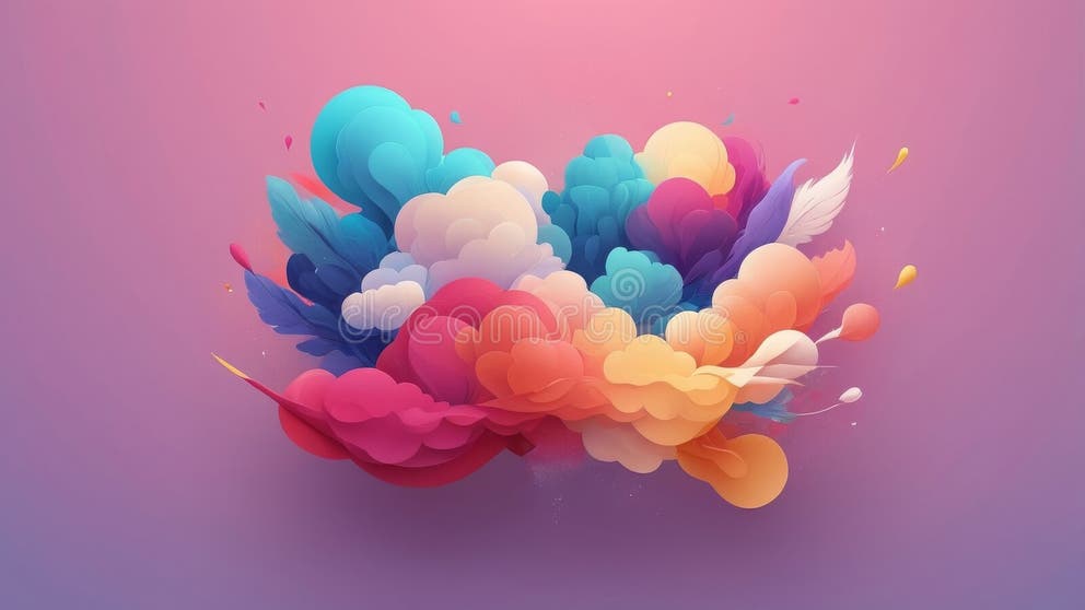 Abstract Colorful Clouds Illustration Stock Illustration - Illustration ...