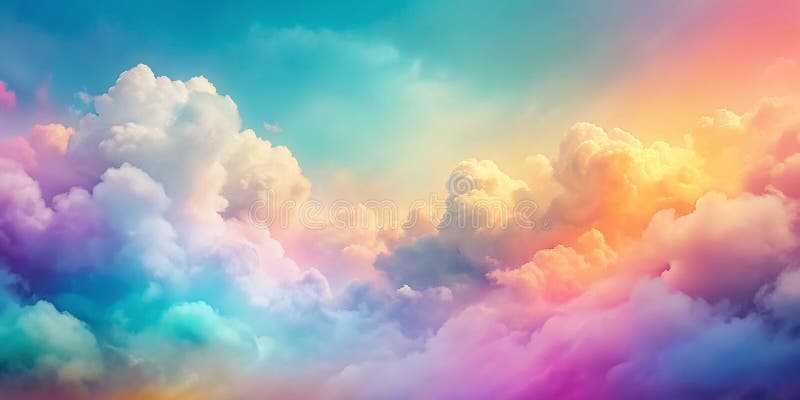 Abstract Colorful Cloudscape Gradient Pastels Background with Copy ...
