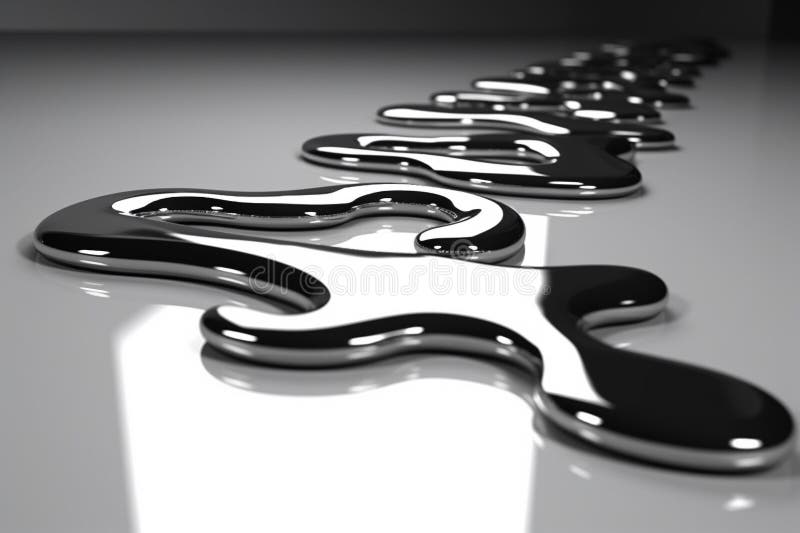 Abstract Colorful Composition with Melting Liquid Drops. 3d Rendering ...