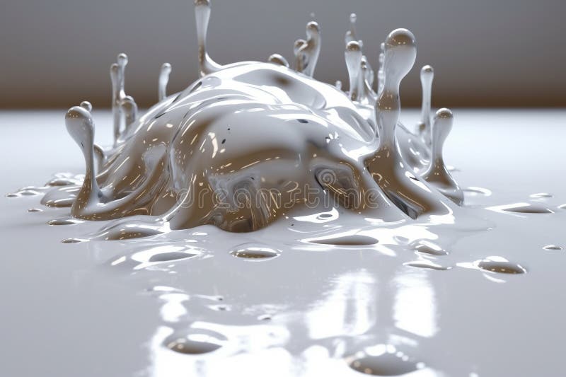 Abstract Colorful Composition with Melting Liquid Drops. 3d Rendering ...